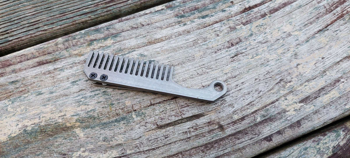 EDC Mini Titanium Beard Comb with Titanium Clip – Teale Designs